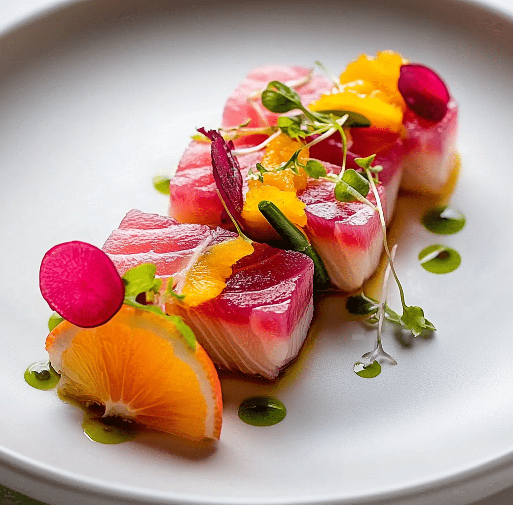 Delicious Amberjack Crudo with Beetroot & Citrus - Cora Recipes