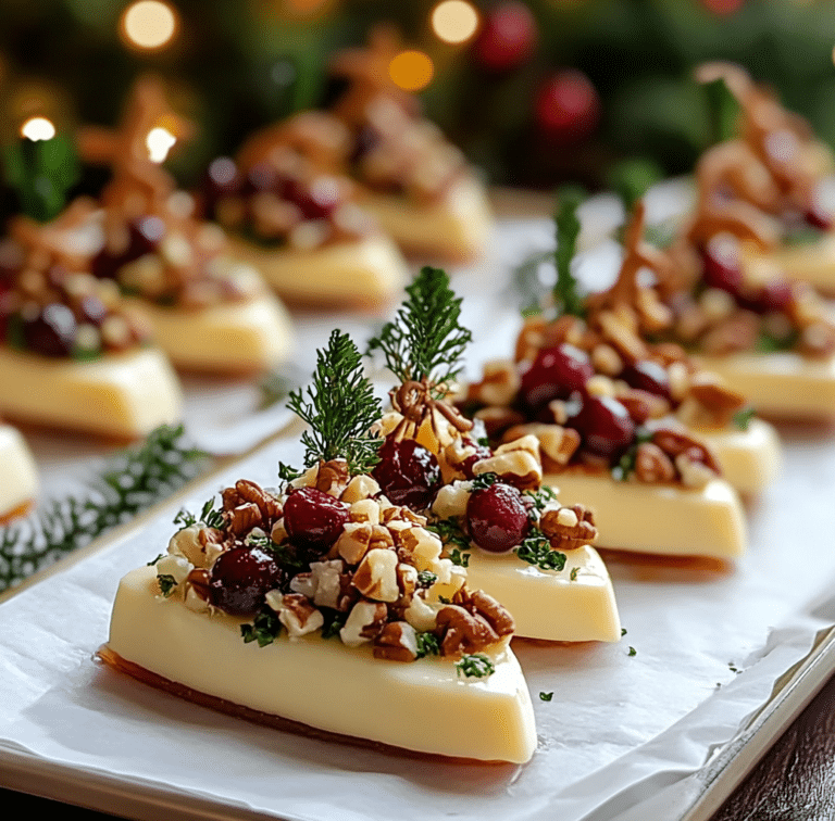 Mini Christmas Tree Brie Bites - Festive & Delicious